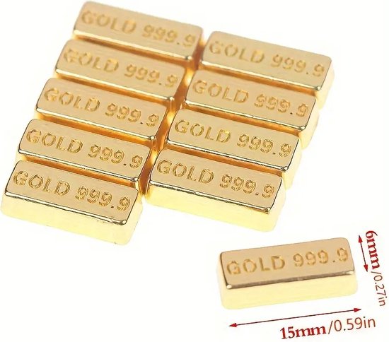MGM Trading - 10 Stks/set 1:12 Dollhouse Miniatuur Gouden baar Coin ...