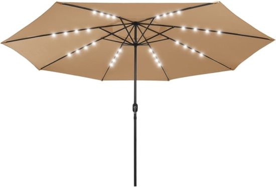 Parasol met LED verlichting - Stokparasol voor tuin en balkon ...
