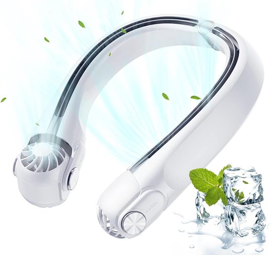 360° Airflow Bladeless Portable Neck Fan - Rechargeable Cooling Fan ...