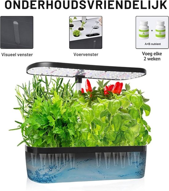 Hydrocultuur Systeem – Kweekset met LED-Belichting – Hydroponics ...