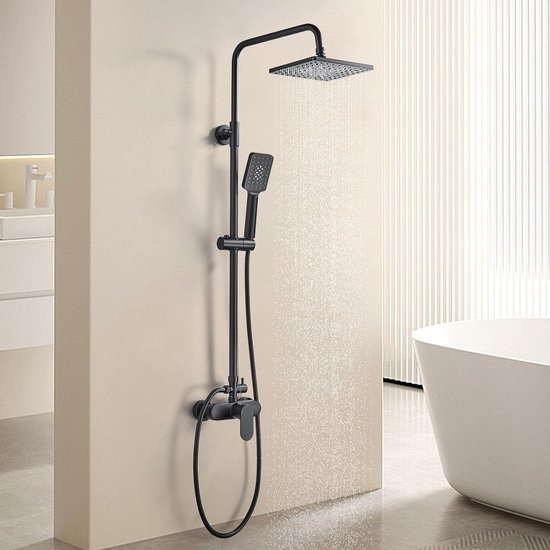LifeStages® douchekraan complete set zwart, met eengreepsmengkraan 80 ...