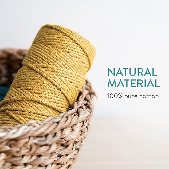 Fil macramé Premium , cordon macramé, fil pour bricolage 3mm x 100m/3 | bol