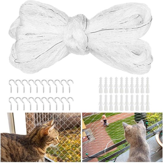Transparant Kattennet 4x3M - Balkonkattennet 25x25cm Maaswijdte ...