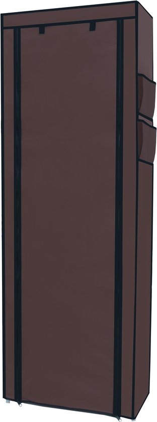Intirilife opvouwbare kledingkast 170x58x28 cm in COCONUT BROWN - Met ...