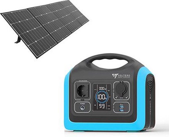 Voltero - Zonnepaneel set - PS6 595Wh LiFePo4 Power Station - S120 120W ...