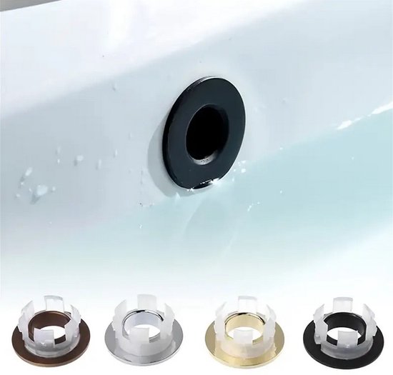 Wastafel Overloop Ring Mat Zwart - Stijlvolle Badkamer Accessoires | FluwelFlux® ( E12 ) | bol