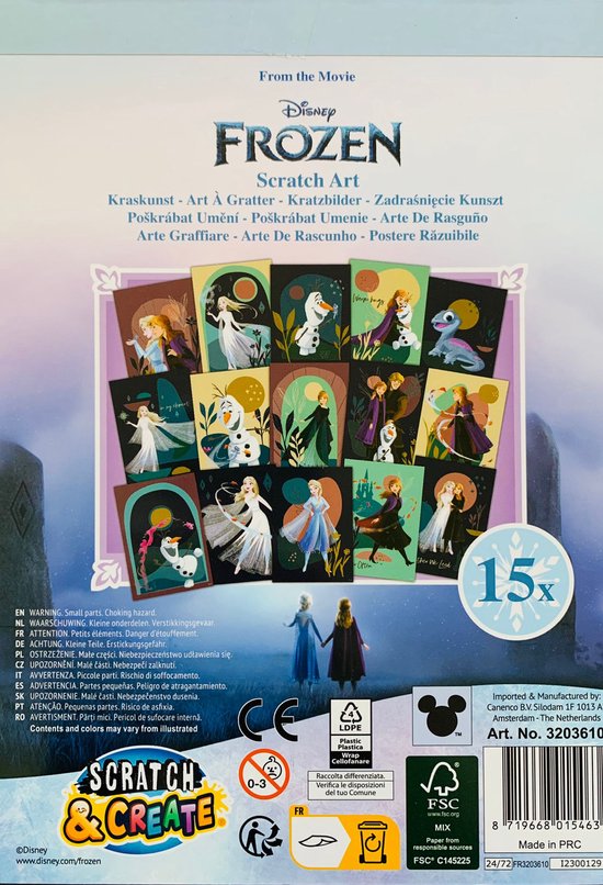 Scratch & Create - Disney Frozen - kraskunst - 15 kraskaarten - met ...