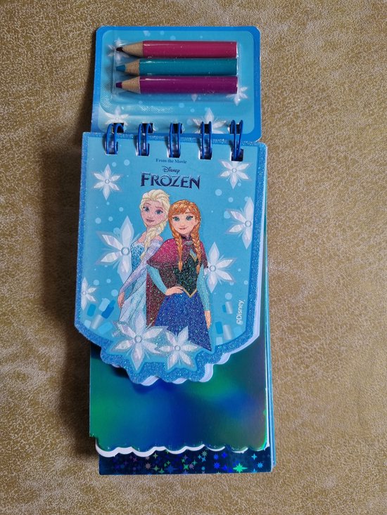 Frozen notitieboekje met stickers en 3 potloden, ringbandje ...