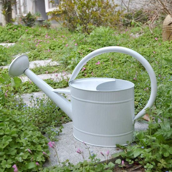 5 liter gegalvaniseerde stalen gieter, decoratieve witte gieter in ...