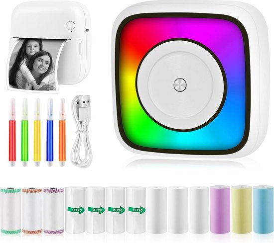 Draagbare fotoprinter - draadloze mini-fotoprinter - draadloze ...