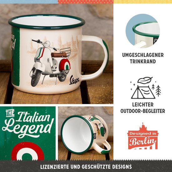 Retro Emaille mok– Italian Legend – Geschenkidee voor ...