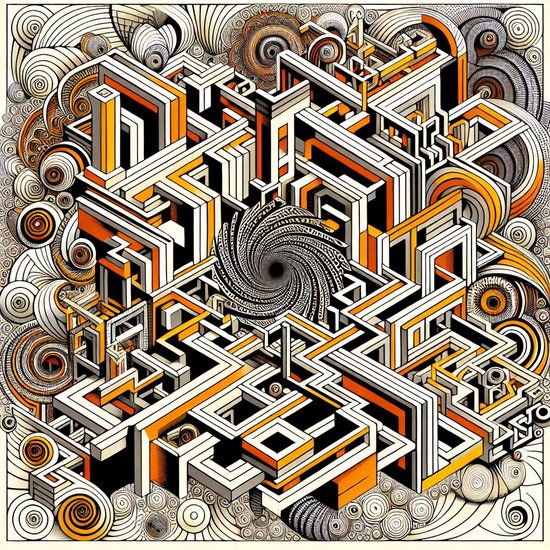 Abstract escher schilderij | De betoverende labyrinten van de abstracte ...
