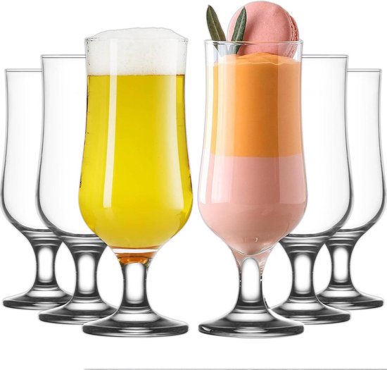 Premium cocktailglazen set van 6 - 385 ml - 100% blévrij - ijskoffieglazen -... | bol