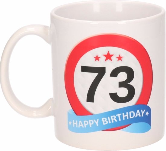 Verjaardag 73 jaar verkeersbord mok / beker | bol