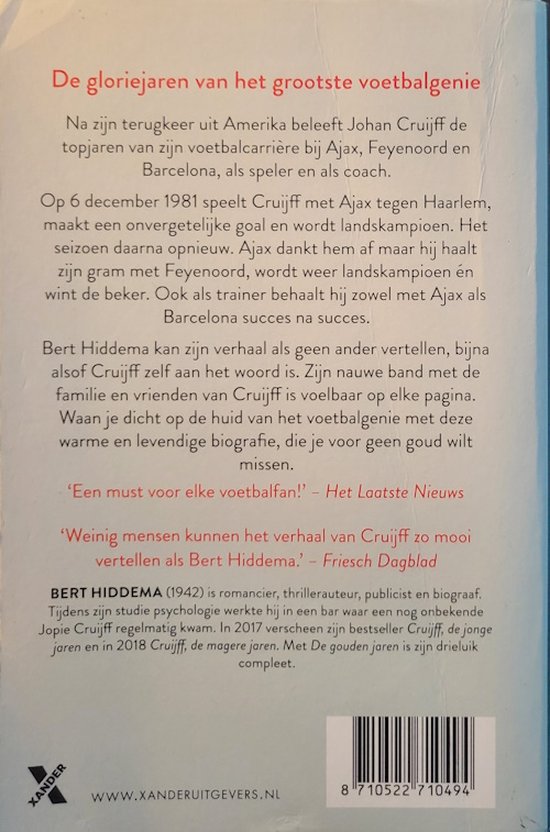 Johan Cruijff: De gouden jaren, Andre Hoogeboom | 8710522710494 ...