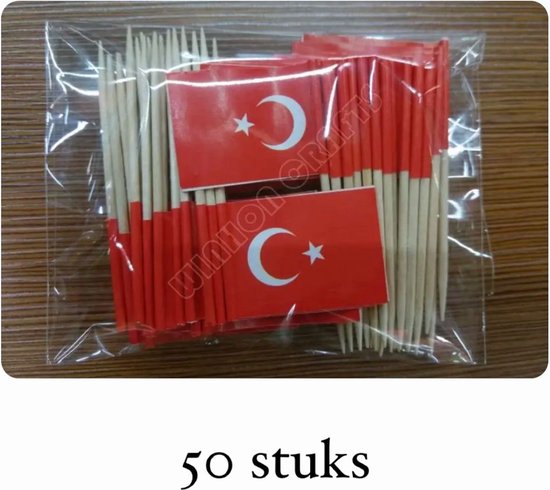 Akyol - 50 x cocktailprikkers Turkse vlag-turkije - cocktailprikkers ...