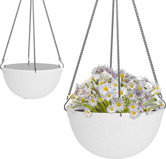 Hangende Plantenpot 28 cm - Hangende Plantenbakken met Afvoergat - Binnen Buiten... | bol