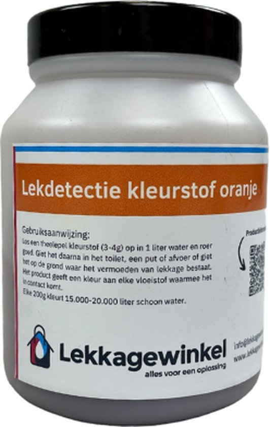 Lekdetectie kleurstof oranje 200 gram - riool - traceer - lekkage ...