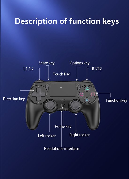 Ntech PS4 Controller Geschikt voor PS4 en PS3 - ps4 game controller ...