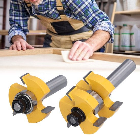 Tong Groef Router Bit Houtbewerking Frees Tool T Vorm 3 Tanden 2 Lager ...