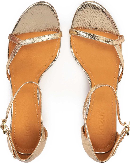 Gold sandals with full heel and low heel | bol