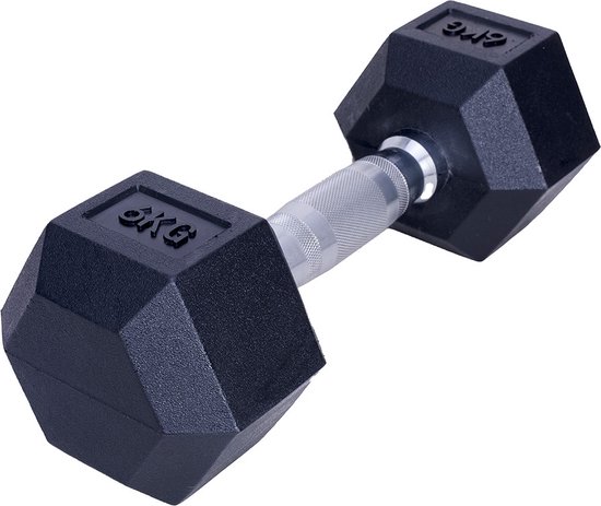 ForzaFit Hexagon Dumbbell Set 2x 6kg - Zwart - Rubber - Halter Gewicht ...