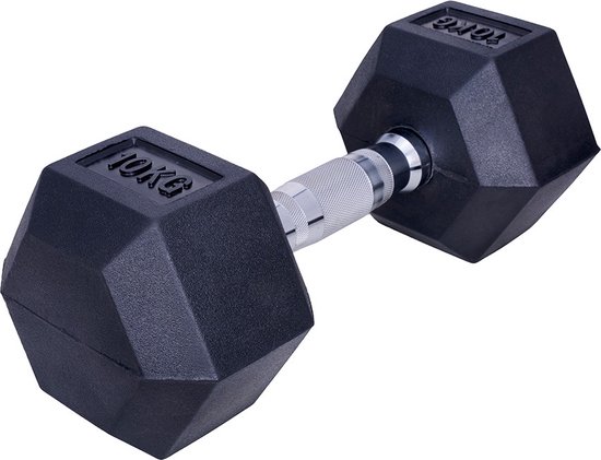 ForzaFit Hexagon Dumbbell Set 2x 10kg - Zwart - Rubber - Halter Gewicht ...