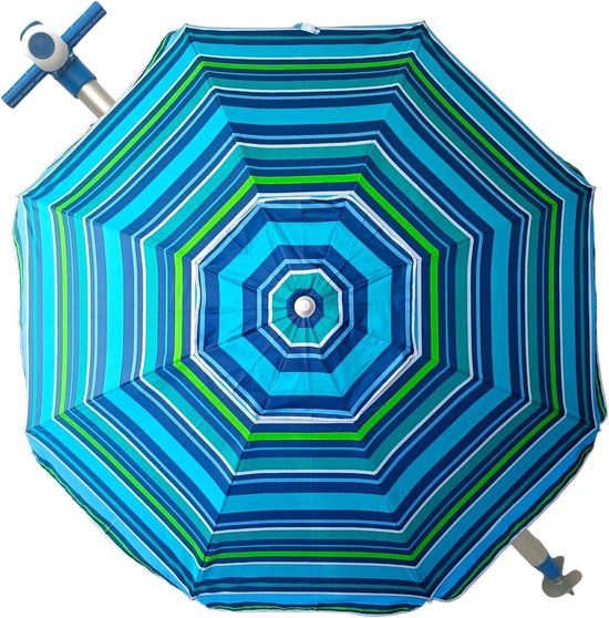 Strandparasol 200 cm windbestendig aluminium 8 + 8 stangen anti ...