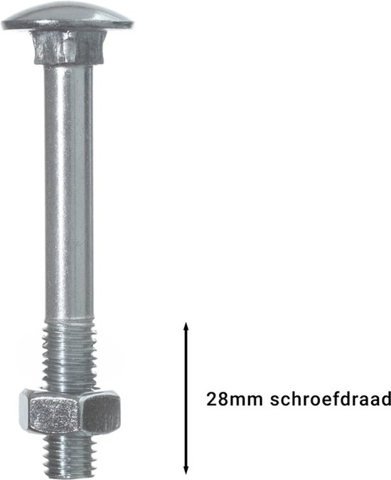 Wovar Slotbouten Verzinkt M10 x 80 mm | 100 stuks | bol