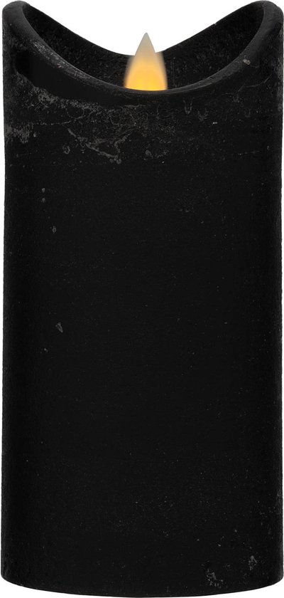 Blokker Rustiek LED kaars 7,5x15 zwart | bol