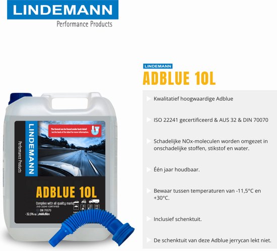 Lindemann Adblue 2x 10l - Inclusief Handige Vulslang (Achter Etiket/ In de Kan) - ISO... | bol