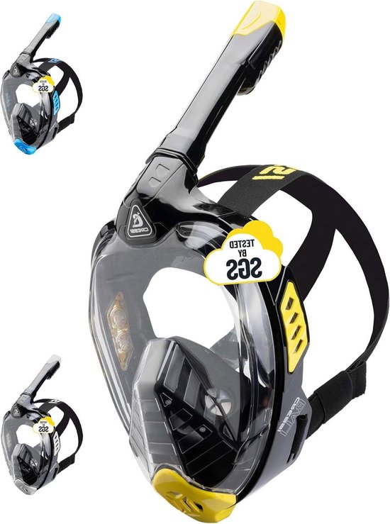 Full Face Mask Black/Yellow L/XL - Breed Helder Zicht Anticondens ...