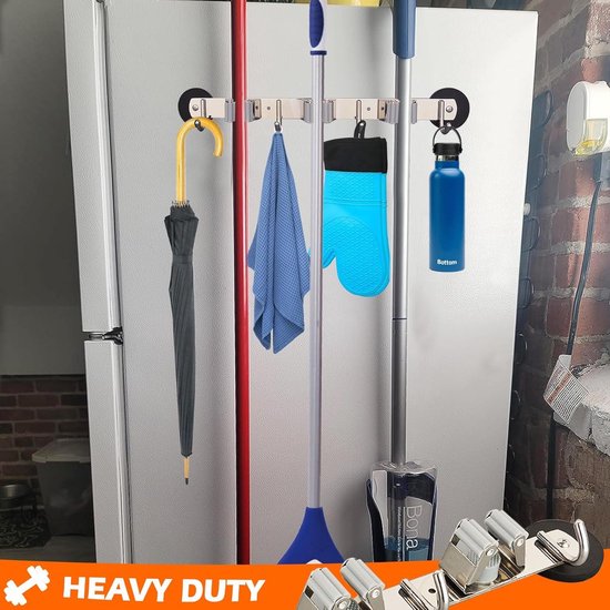 Bezemhouder - Magnetisch - Antislip - Heavy Duty - Bezemen Dweilhanger ...