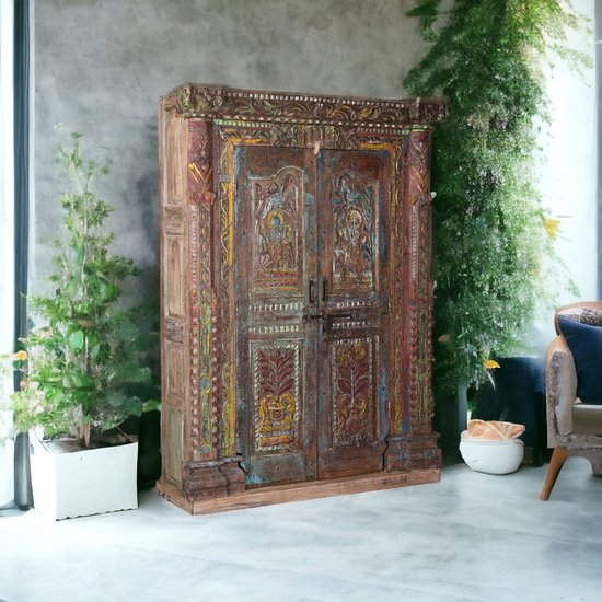 MOFASA | Indiase kast | Tempeldeuren Krishna | Boho / Ibiza stijl kast ...