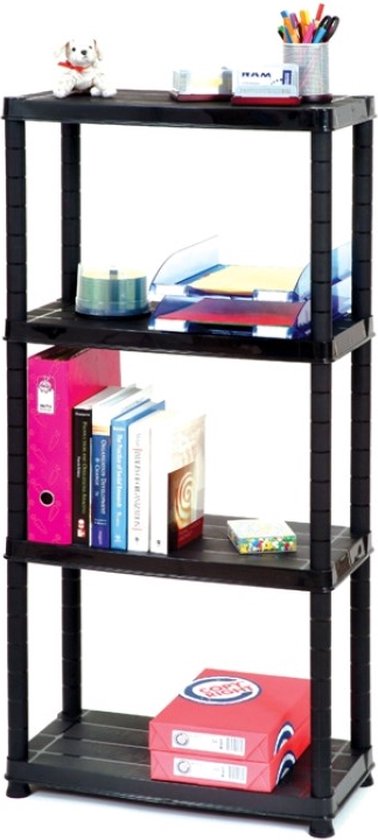 Kunststof Opbergrek, Kunststof rek, Set van 2, zwart, 61 x 30 x 130 cm ...