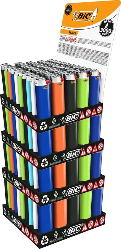 BIC Maxi Aansteker 4 x 50 stuks = 200x = 4 trays van 50 J26 | bol