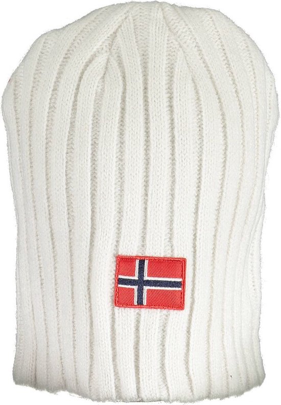 Rib Knit Beanie Norwegian Flag Patch - White Hats | bol