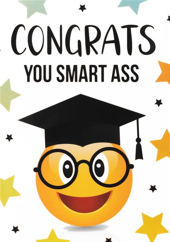 Kaart - Geslaagd - SGR07-C - Congrats you smart ass | bol