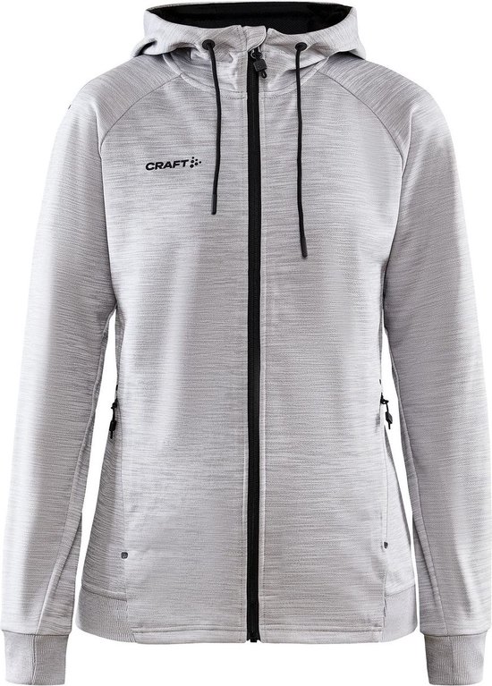 Craft Unify Jas Met Kap Dames - Lichtgrijs Gemeleerd | Maat: M | bol