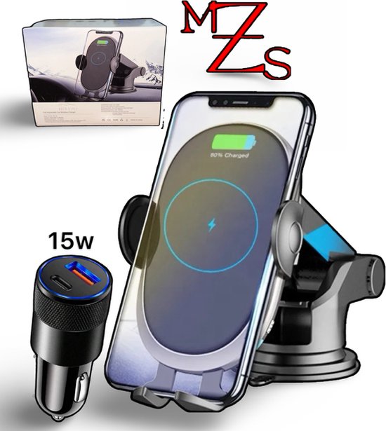 Marszone Slimme Auto Telefoonhouder - GSM-Houder - 15W Draadloos ...