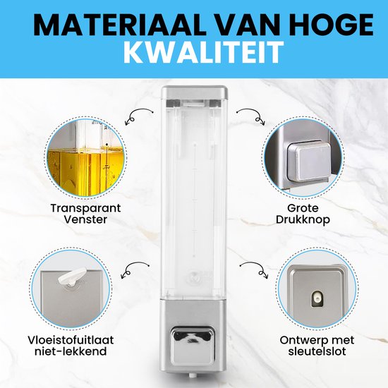 Zeepdispenser- Zeepdispenser Wandmontage- Zeeppomp - Douche - Bad - 2 ...