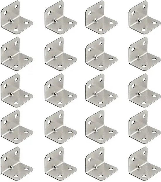 Hoekbeugelset - 20 Stuks - Roestvrijstalen - 90 Graden - L-Beugels | bol