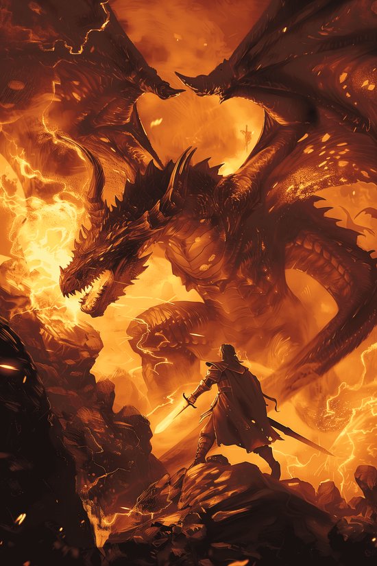 Draken Poster | Krijger Poster | Fantasie Poster | Monster Poster ...