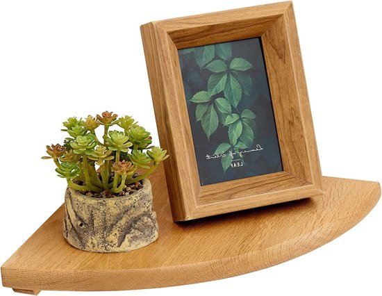 Drijvende Hoek Wandplank Hout Massief Eiken - Display Hoek Planken voor ...
