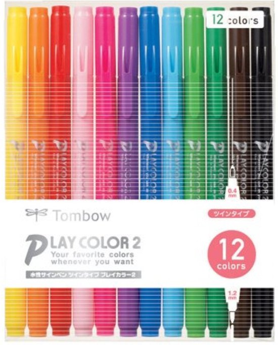 Tombow Pencil Aqueous 1.2mm Pen Play Color # 2 Set van 12 Colors | bol