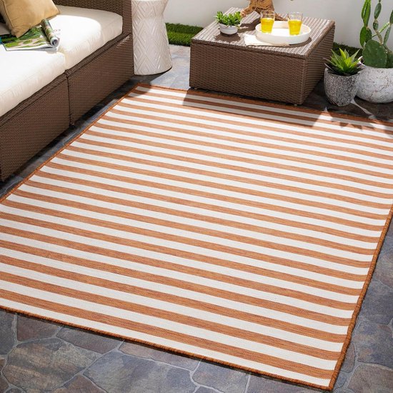 Modern Outdoor Tapijt voor Tuin en Patio - Boho Stijl 80x150cm | bol