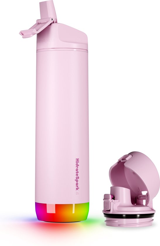 Hidrate - Spark Straw slimme waterfles - Roestvrij staal - 620ml - LED verlichting -... | bol