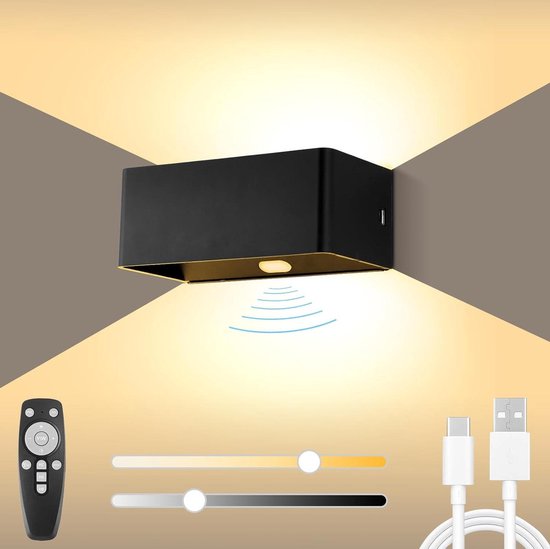 Accu Wandlamp Bewegingssensor USB-C Oplaadbaar Batterij Muurlamp ...