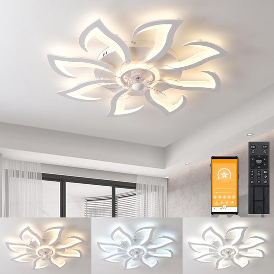 LuxiLamps - 8 Lotus Ventilator Lamp - Plafondventilator - Smart Lamp ...