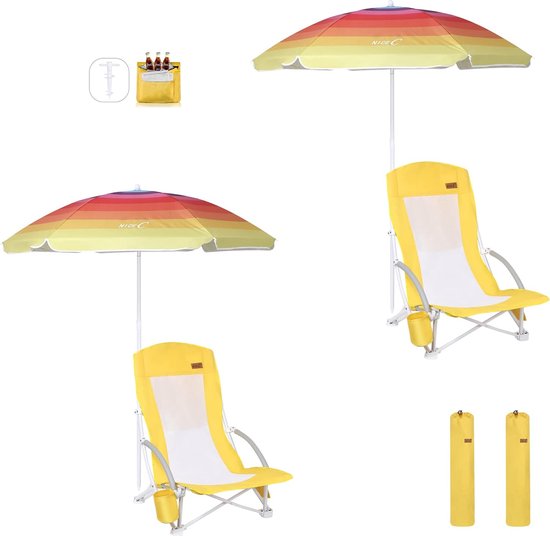 Strandstoel - Campingstoel - Strandstoelen voor Volwassenen - Met UPF ...